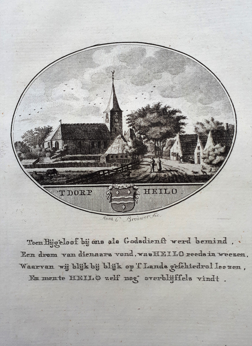 HEILOO Gezicht op het dorp - Van Ollefen & Bakker - 1793 – Dat Narrenschip