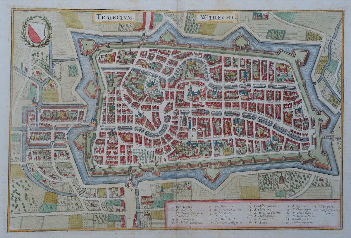 Utrecht Stadsplattegrond - M Merian - 1646 – Dat Narrenschip
